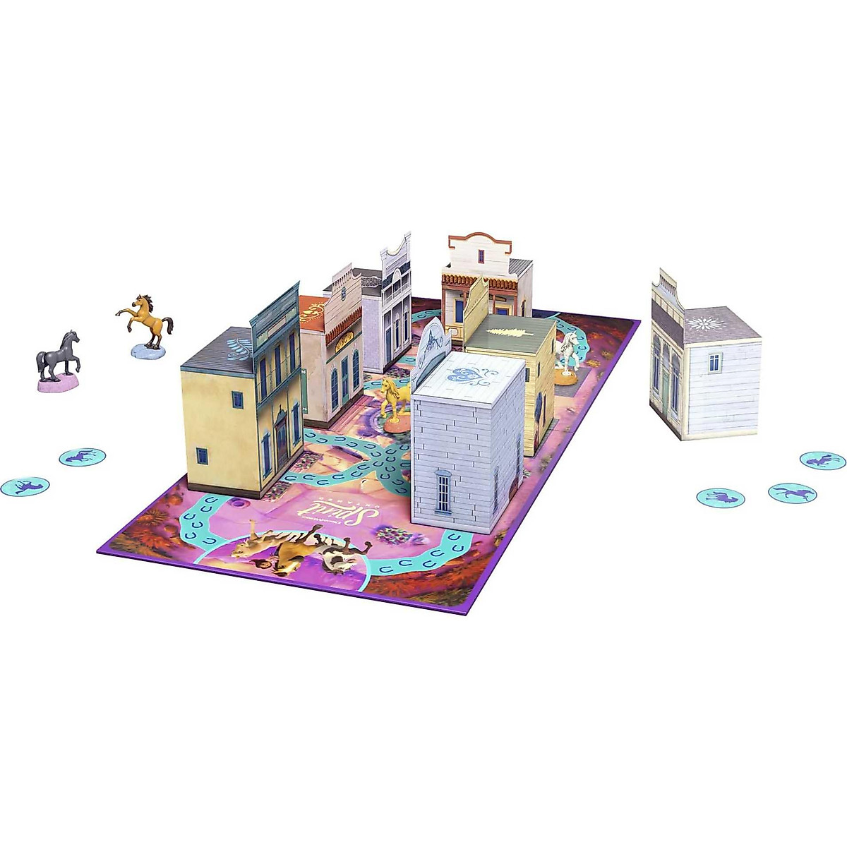 Mattel Games Spirit Hide & Seek Kids Game, Hide-and-Seek Board Game with Mini Horses & Buildings for 2, 3, 4 or 5 Players Ages 5 Years Old & Up
