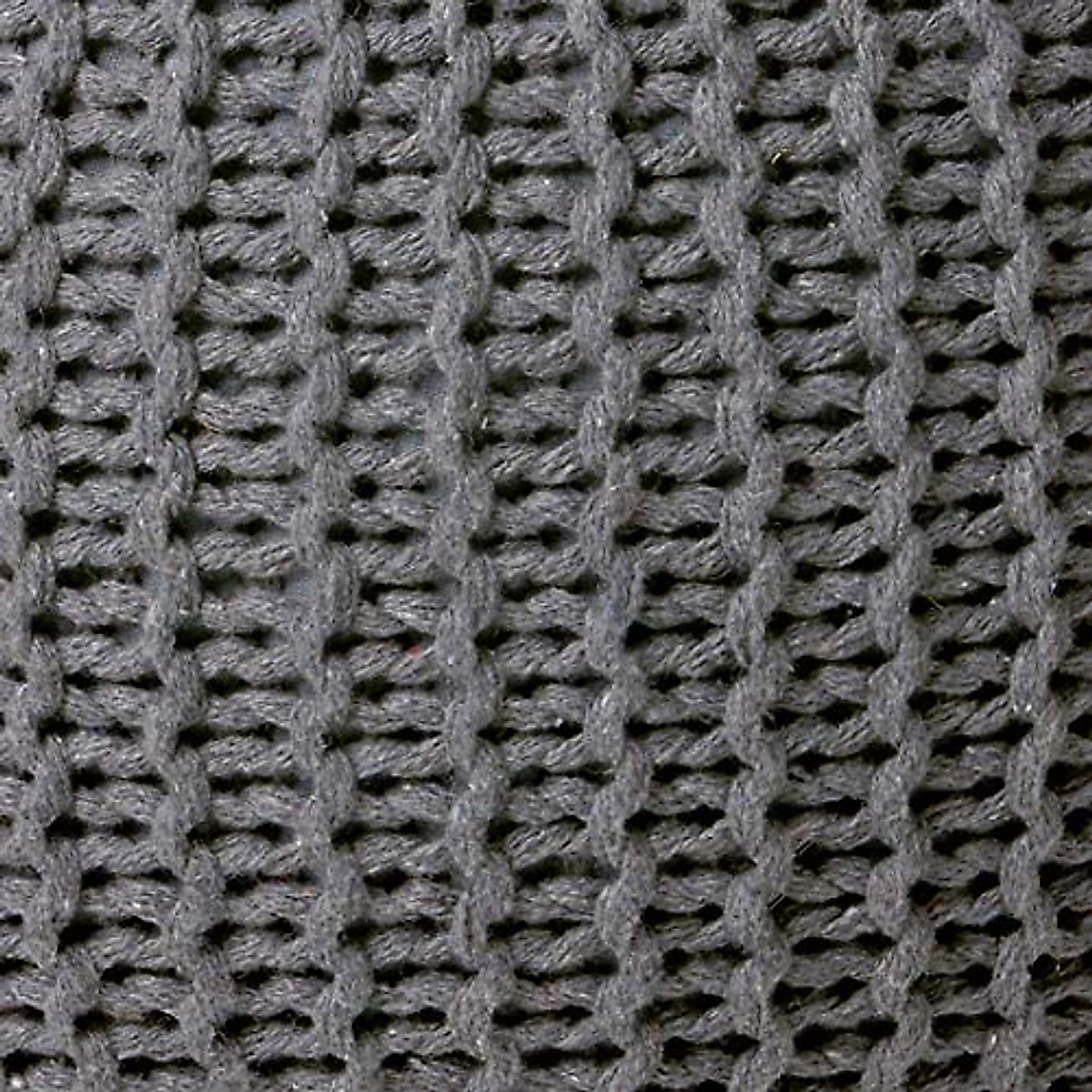 Urban Lifestyle Round Knit Pouf - Hand Woven Cotton, Dark Grey