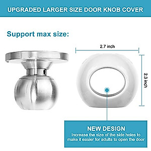 Door Knob Safety Cover for Kids (4 Pack) New Shape & Structure Design Child Door Knob Covers Prevent Children from Opening Doors Baby Safety Door Knob Locks Fit Most Knobs
