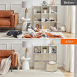 Lifewit 6 Pack Grey Storage Cubes, Bundle with 6 Pack Beige Storage Cubes, Large