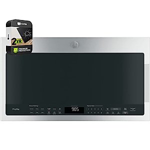GE PVM9005SJSS Profile 2.1 Cu. Ft. Over-the-Range Sensor Microwave Oven Stainless Steel Bundle with 2 YR CPS Enhanced Protection Pack
