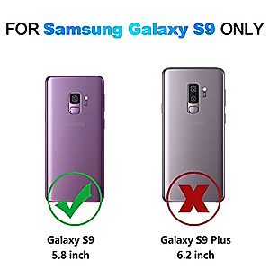 Nvollnoe for Samsung S9 Case with Card Holder 5.8 inch Dual Layer Heavy Duty Protective Galaxy S9 Case Hidden Card Slot Slim Wallet Case for Samsung S9 for Women&Men(Green)