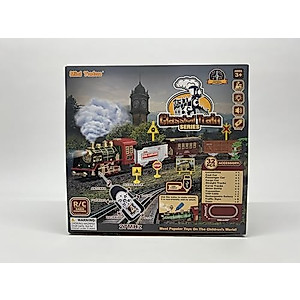 Mini Tudou Christmas Electric Train Set w/Steam, Sound & Light, Remote Control Train Toys w/Steam Locomotive Engine, Cargo Cars & Tracks, Toy Train w/Rechargeable Battery for Kids Boys 3+ Year Old