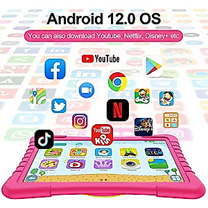 NORTH BISON Kids Tablet, 10 inch Tablet for Kids 64GB ROM+512GB Expand Android Tablets, Tablet APP Preinstalled & Parent Control Kids-Pink