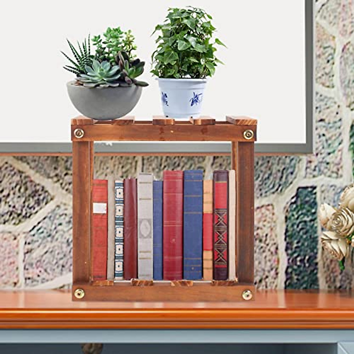 ABOOFAN Wooden Stool Plant Stand Flower Pot Display Shelf Bonsai Rack Decorative Plant Riser Holder for Indoor Home 1 Set