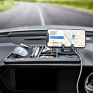 Olixar Car Dashboard Tray - Sticky Dash Mat Car Phone Holder with Mount - Large Non Slip Gel Pad - Washable - Car Dashboard Accessories - Holder for Keys, Cell Phone, Coins and Glasses