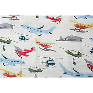 CHUNGEL Essentials Swaddle Blanket, Muslin Blankets for Girls & Boys, Baby Receiving Swaddles, Newborn Gifts, 47"x47" Large | Baby Boy Gifts Baby(Planes)