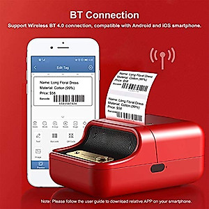 VIBY Label Printer Portable BT Thermal Label Maker Sticker Printer with RFID Recognition for Labeling Price Name Printing