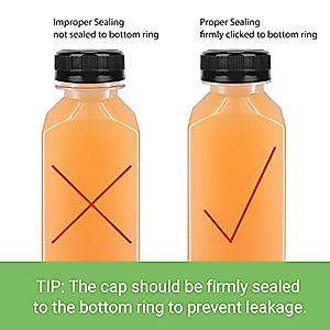 zmybcpack 24 pack 12 oz(350 ml) Clear PET Plastic Juice Bottles with Caps - Plastic Smoothie Bottles-Reusable Bulk Beverage Containers with Tamper Evident Lids for Juicing, Other Beverage