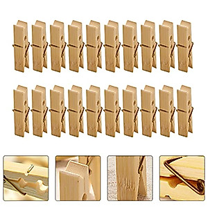 120pcs Practical Quilt Wood Houseware Clothespin, Clothesline Snack Bamboo Paper Clothespins, with Cm, Drying Multi Pegs Duty Crafts, Photo Organizer Food Hardwood Non Portable