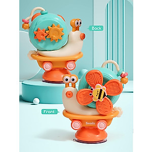 5-in-1 High Chair Toy with Suction Cups Spinner Montessori Toys for Toddler 1-3 Year Old-Fine Motor Infant Tray Sensory Travel Toys for Baby 6-12-18 Months Boy Girl Newborn Birthday Gift