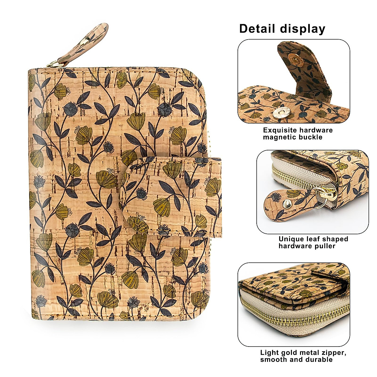 boshiho Wallets for Women, Vegan Card Holder Bifold Womens Wallet Small Compact RFID Blocking Purse with Zipper Coins Pocket (MutiColor)