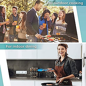 7"+9"+12" Silicone Kitchen Tongs Set, Cooking Tongs with Silicone Tips and Stainless Steel Handle, Heat Resistant Tongs for Grilling Cooking Barbecue Buffet Salad Serving, 7/9/12 Inches (Multicolor)