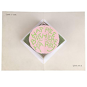 Harry Potter Hagrid Happy Birthday Cake Pop-Up Greeting Card - Deluxe Handcrafted Pop Up Card - 5 x 7