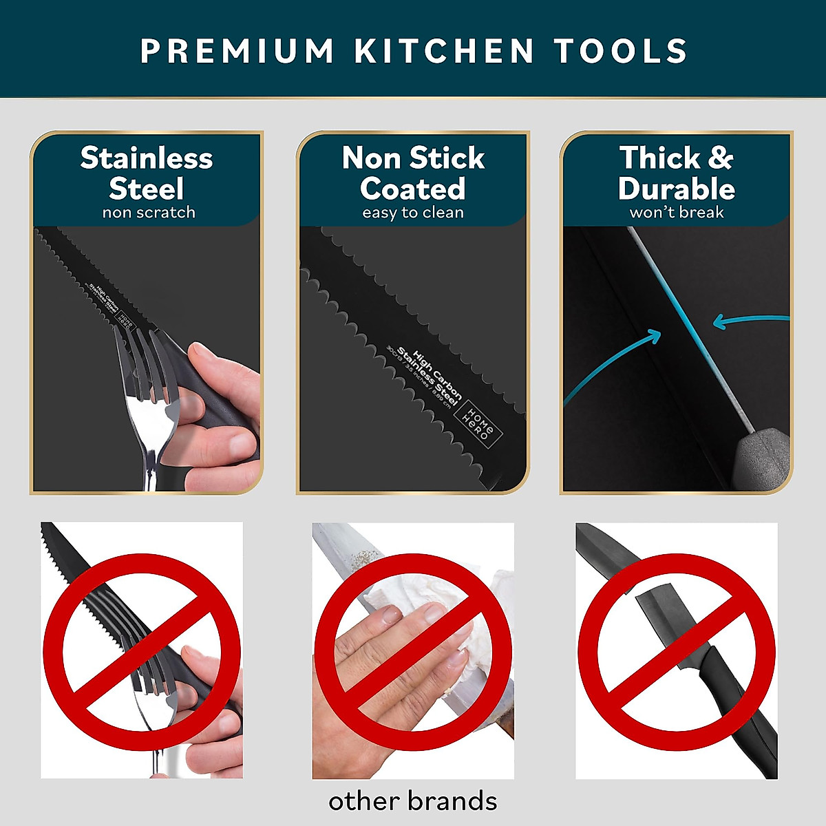 Home Hero 2 Pcs Grapefruit Knife with Sheath - High Carbon Stainless Steel Chopping Knife with Ergonomic Handle - Razor-Sharp Multi-Purpose Kitchen Knife for Chopping Vegetable and Cooking