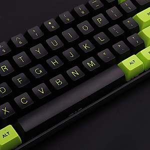 112 Keys GSA Profile Keycaps Double Shot ABS Ball Shape Black Green for Cherry Mx Switch Mechanical Gaming Keyboard Keycap(Green Black)