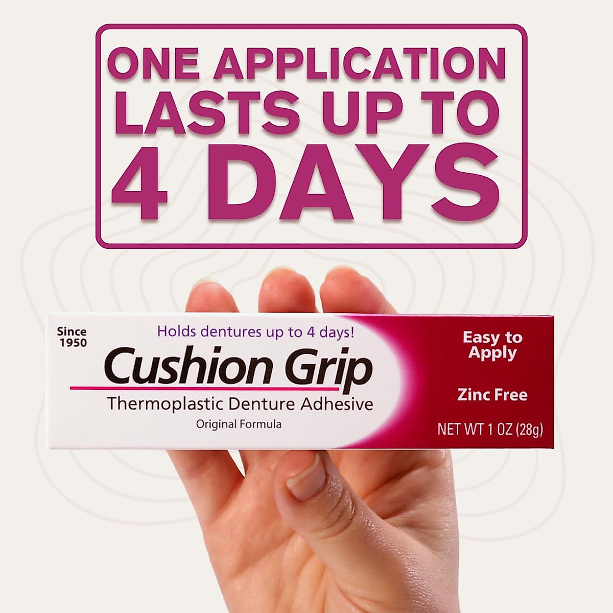 Cushion Grip Thermoplastic Denture Adhesive, 1 oz (Pack of 3)