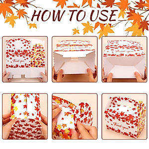 HOWAF Fall Maple Leaves Gift Boxes,12pcs Thanksgiving Party Treat Candy Boxes for Fall Harvest Party Thanksgiving Celebration Supplies, Autumn Party Candy Boxes, Hello Fall Goodie Boxes