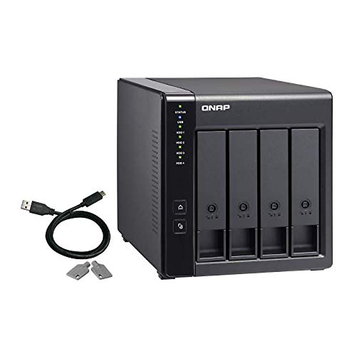 QNAP 4 Bay DAS (USB Type-C) with 12TB Storage Capacity, Preconfigured RAID 5 Seagate IronWolf HDD Bundle (TR-004-44R-US)