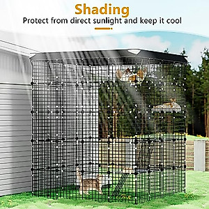 XiaZ Cat Cage Indoor with Crate Cover, DIY Outdoor Cat Enclosures Metal Wire Playpen Large Exercise Place for 1-5 Cats, Rabbit,Ferret,Guinea Pigs,Chinchilla,Squirrel Small Animals