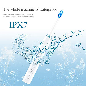 Sonic Electric Toothbrush Rechargeable for Adults, 2 Dupont Brush Heads & Travel Case Toothbrush Box, USB Charging Last 30 Days 5 Modes 3 Intensities Smart Timer (239 White)