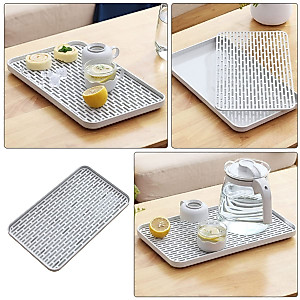 Cabilock 1pc Drain Rack Veggie Tray Dish Drain Board Utensil Draining Rack Dish Rack Tray Coffee Drainage Tray Draining Mat Appetizer Tray Household Draining Pad White Platter Plastic Sink