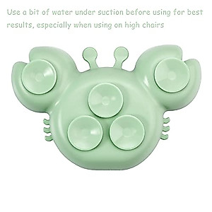 PandaEar 2 Pack Silicone Suction Plate for Baby, Divided Unbreakable Toddler Food Plate with 2 Pack Spoons for Self Feeding, Toddler Utensils Feeding Set Baby Eating Supplies, Crab Shape, Blue&Green