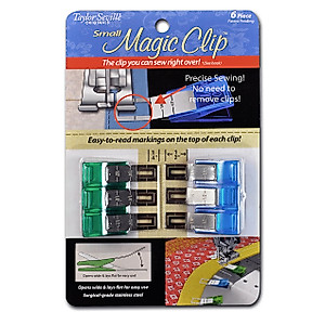 Taylor Seville Originals Small Magic Clip Sewing and Quilting Clips 6 Piece Set - Quilting Supplies and Notions - Sewing Accessories and Supplies