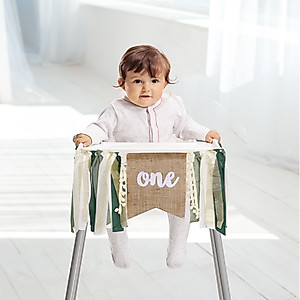 Nydotd 1st Birthday Highchair Banner Baby First Birthday Party Banner Decorations Wild Jungle Theme Safari One Year Birthday High Chair Banner Garland for Boy Baby Shower Supplies