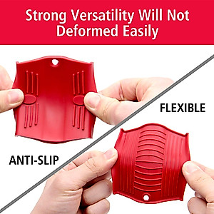 Cast Iron Skillet Handle Covers Silicone Hot Handle Holder，4 Pieces Pan Handle Sleeve Pot Holders Cover,Non Slip Rubber Pot Holders for Cast Iron Skillet Metal Pan (Red)