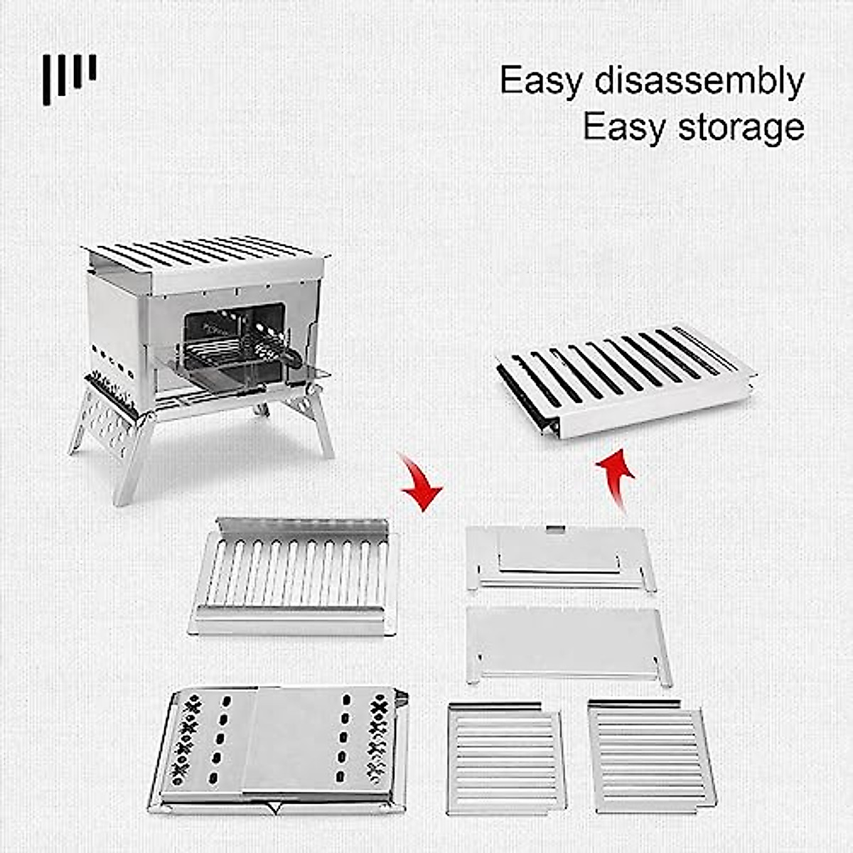Camp Tent Stove - Portable Wood Burning Camp Heater | Compact Stainless Steel Backpacking Burner, Camping Stove for Tent, Cooking, Fishing, Home Heating Wynott
