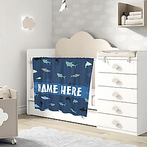 XJone Personalized Custom Baby Blankets with Name for Boys, Customized Name Blanket for Infants Newborns Kids