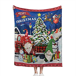 Merry Christmas Blanket, Throw Blanket Super Soft Warm Throws Winter Holiday Graphic Print Blanket for Sofa Bed Couch, 40”x50”
