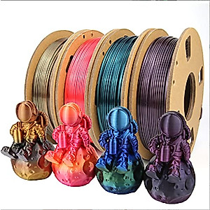 3D Printing Consumables PLA Silk Texture, Two-Color Gradient Effect, Wire Diameter 1.75mm, Accuracy +/-0.03mm, 1kg Spool,Gold to Gronze