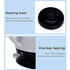 SieHam Kettles,Cordless Teapot Retro 1.0L Jug, Boils Water Tea Coffee Oatmeal, 1350W/Red