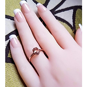 1ct Oval Morganite 14K Rose Gold Ring (6.5)