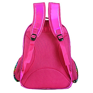 Sequin silly rainbow Backpack for girls kindergarten elementary School Backpack Kids Glitter Bookbag Mermaid Backpack sparkle reverse glitter backpack(Orchid)