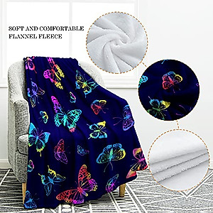 Jekeno Butterfly Flying Blanket Cozy Smooth Lightweight Soft Print Throw Blanket for Kid Adult Gift 50"x60"