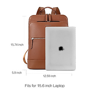 BOSTANTEN Genuine Leather Laptop Backpack Purse for Women Backpack Travel Bag Brown