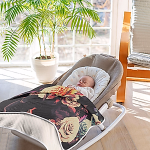 Kigai Floral Bird Pattern Baby Blanket for Boys Girls, Swaddle Blankets Soft Cozy Nursery Receiving Blankets Travel Blanket Throw Blankets for Toddler Newborn, 30 x 40 Inch