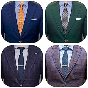 Initial Tie Clip-Skinny Tie Bar for Mens 4Pcs Tie Clips Personalized Suitable for Wedding Anniversary Business and Daily Life Come with a Black Gift Box