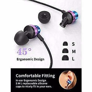 3.5mm Jack Earbuds Wired Earphone for Chromebook PC Laptop Samsung Galaxy S10 A25 A15 5G Plug in Audio Ear Buds Noise Canceling HiFi Stereo in Ear Headset Corded Headphones for Kindle Fire HD 10,8,7