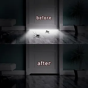 Marwood Under Door Draft Stopper 30-38" Adjustable Wind Stopper for Door & Window, Foam Door Sweep Air & Noise Blocker for Bottom of Doors Double Side Seal - Black