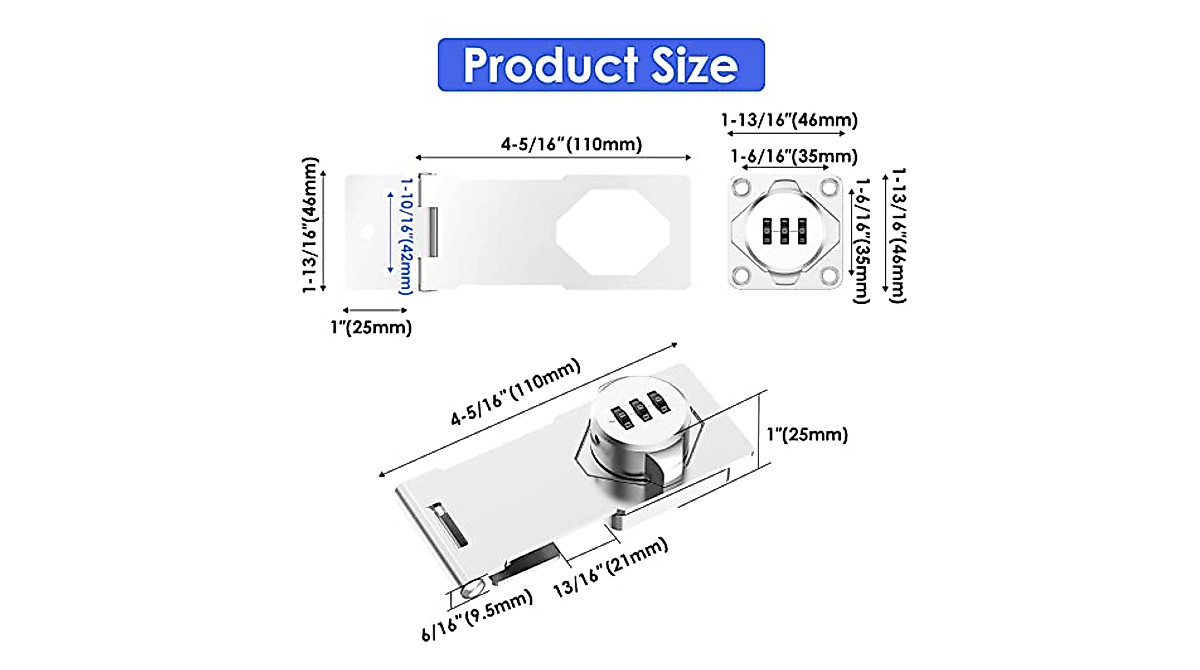 Secure Your Doors with Mechanical Password Rotary Hasp Locks (2 Pack)