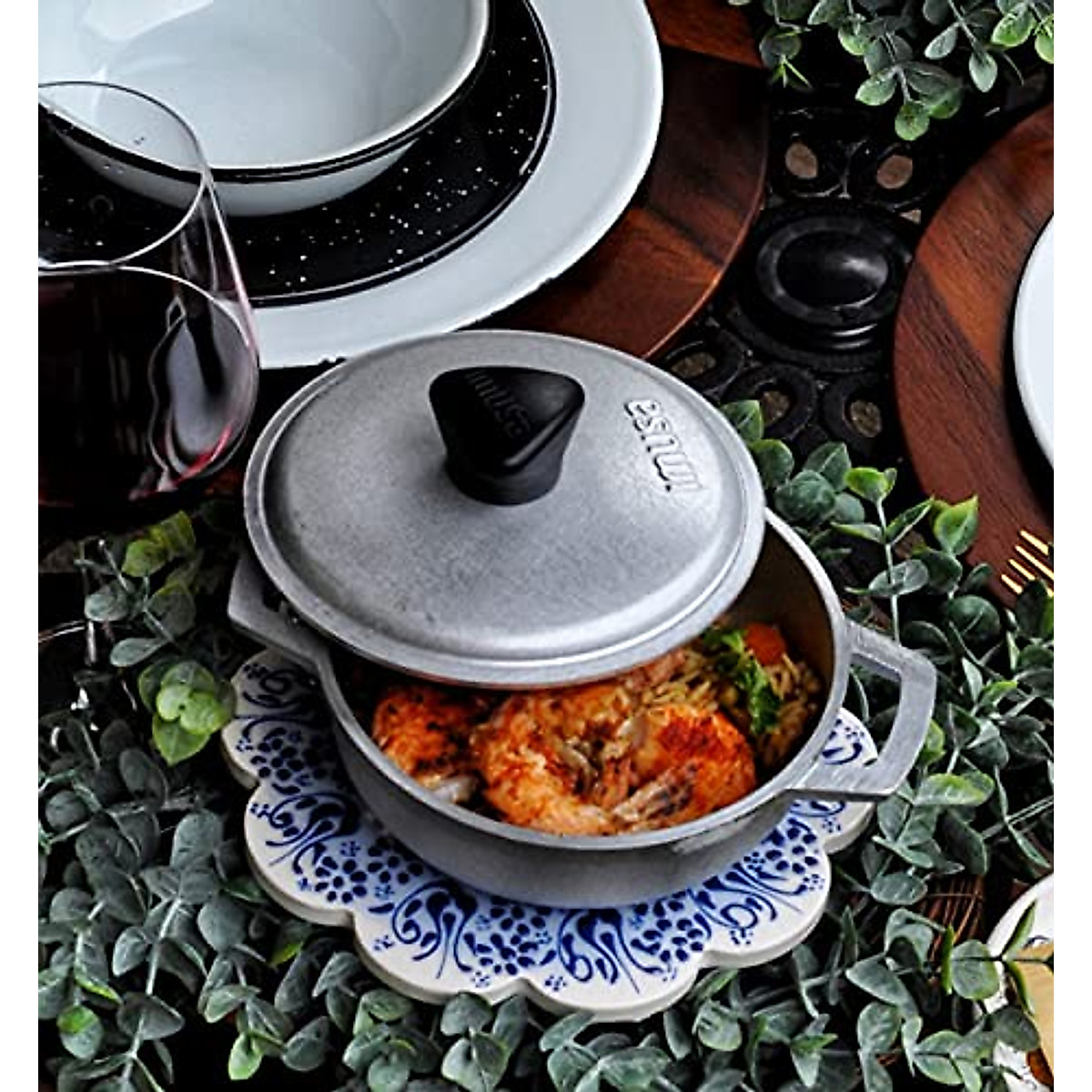 IMUSA USA (12 PACK) 0.7Qt Traditional Colombian Mini Caldero (Dutch Oven) for Cooking and Serving, 0.7 Quart, Silver