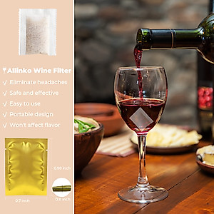 Allinko Wine Filters (48 Pack), Remove Sulfite Tannin and Histamines, All Natural Ingredients, Wine Allergy Sensitivity Prevention, Stop Wine Headaches Nausea