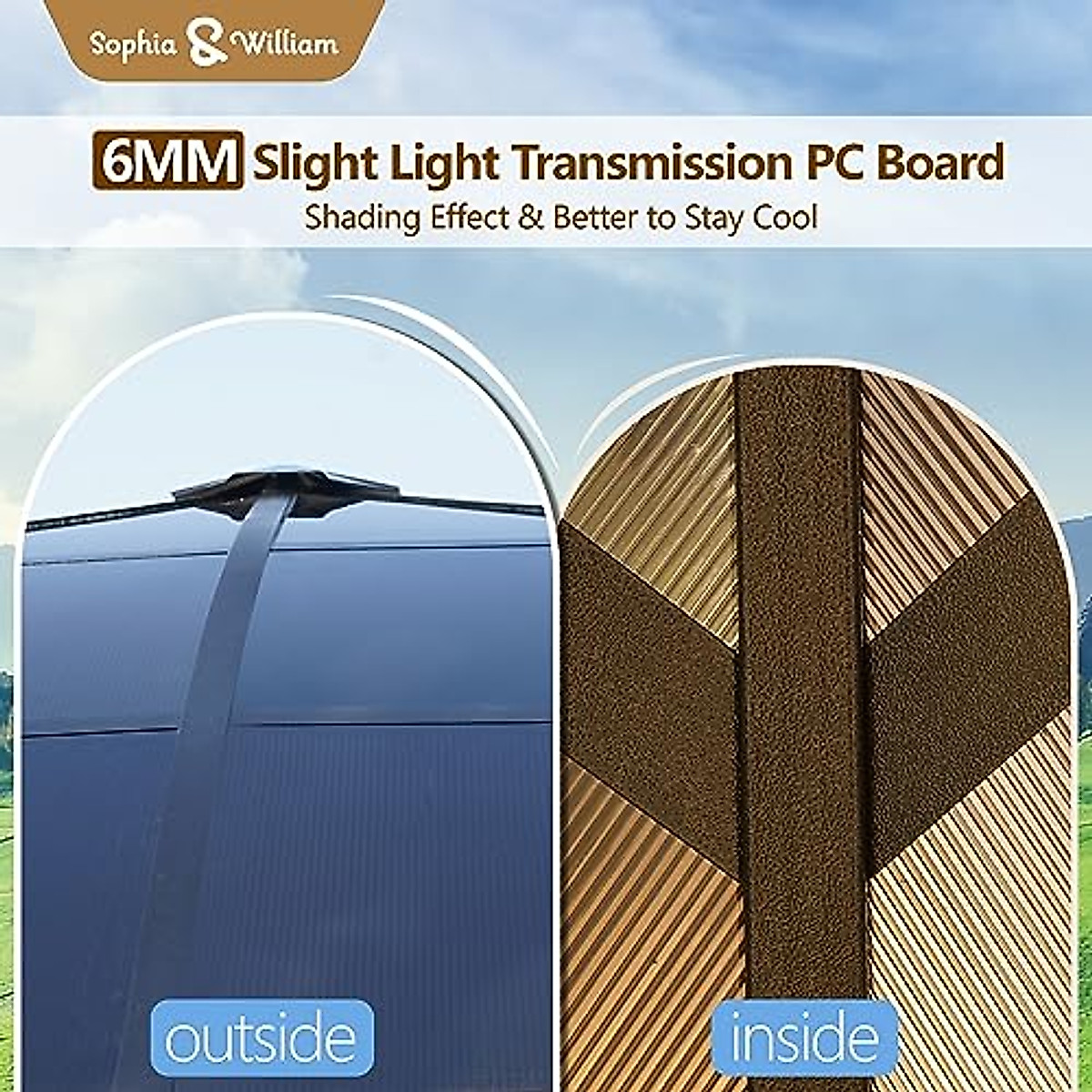 Sophia & William10' x 10' Hardtop Gazebo Galvanized Steel & Aluminum Frame, Curved Roof Outdoor Canopy Tent Shelter with Mosquito Net and Curtains for Patio Yard Garden Party