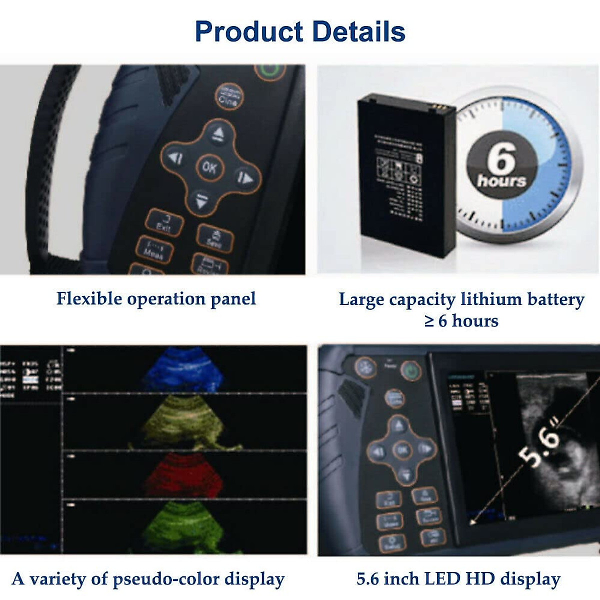 SWR Dawei Vet Ultrasound Machine Portable Veterinary Handheld Scanner B-Ultra Sound Lightweight Ultrasound Pregnancy Tester with Waterproof Probe for Pig,Sheep,Dog use (Back Fat Probe)