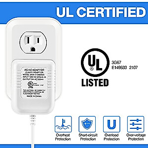 Dreyoo AC 24 Volt Transformer Compatible with Ring Video Doorbell, 197 Inch Long C Wire Adapter with 48PCS Cable Clips Compatible with Ecobee,Sensi, Wyze, Eufy Thermostat