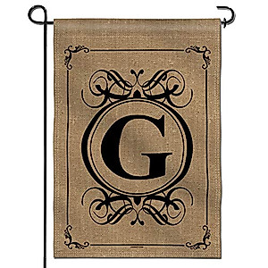 Anley Classic Monogram Letter G Garden Flag, Double Sided Family Last Name Initial Yard Flags - Personalized Welcome Home Decor - Weather Resistant & Double Stitched - 18 x 12.5 Inch